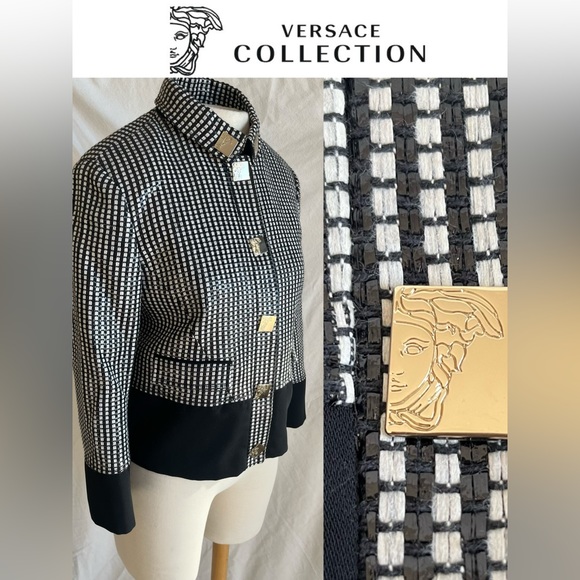 Versace Collection | Jackets & Coats | Nwt Versace Collection Black ...